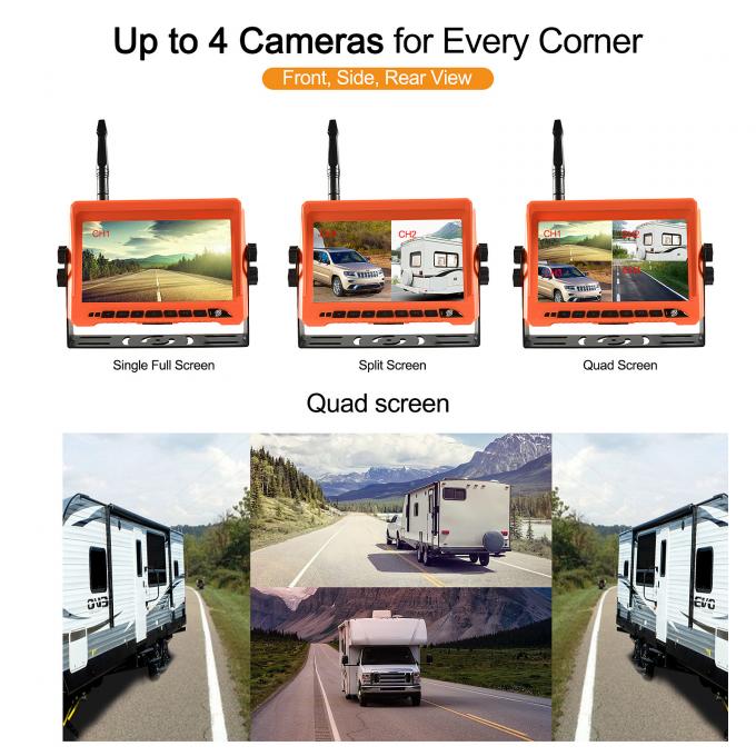 Truck IR IP69K Night Vision Backup Camera System 7 Inch IPS Screen